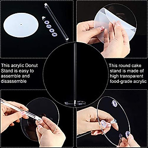 Wedding Christmas Birthday Party Acrylic Donut Stands Clear Bagels 5 Inch Round Stand Holder Doughnut Dessert Stand Table