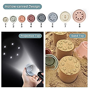 Baby Stacking Cups Bath Toy for Toddlers 1-3,8PCS Stackable Nesting Cups Water Pool Tub Toy for 6-12 Months Infant,Early Educational Develop Montessori Gift for 2-4 Years Old Boys Girls