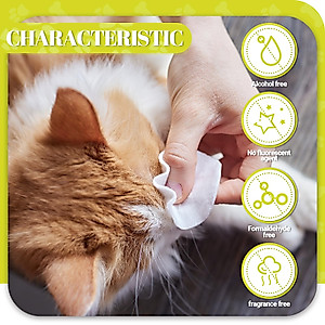 Treela 1200 Count Pet Eye Wipes for Dog, Cat, Horse and Rabbit Grooming, Dog Eye Wipes Soft Dog Tear Stain Remover Wipes for Gentle Eye Cleaning Care, No Irritate (Lavender)