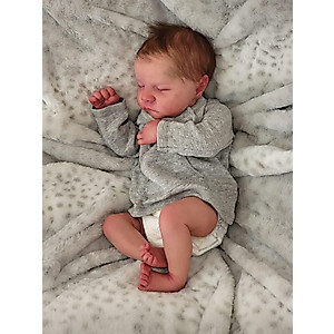 RXDOLL Sleeping Reborn Baby Dolls Silicone Vinyl Full Body Boy 19 inch Realistic Newborn Baby Dolls That Look Real Lifelike Reborn Babies Weighted Gifts Set for Kids Boys Girls