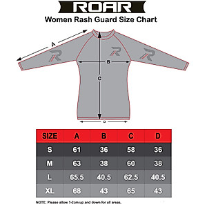 ROAR MMA Grappling Rash Guard BJJ Training No Gi UFC Fight Gear Long Sleeve Shirt (Small, Black)