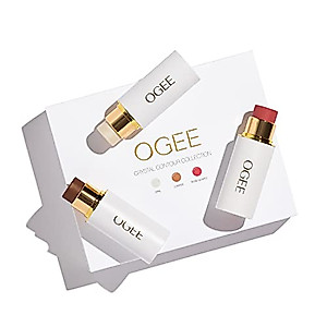 Ogee Sculpted Face Stick (TRIO) Crystal Contour Collection - Certified Organic Bronzer, Blush & Highlighter
