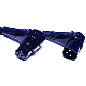 CESS-039 Right-Angel 3-Pin XLR Female to Male Extension/Patch Cable, 2 Pack