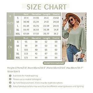Aifer Women's V-Neck Long Sleeve Blouse - Sage Green, Sexy, Elegant, Classic Pullover Tunic for Work & Casual