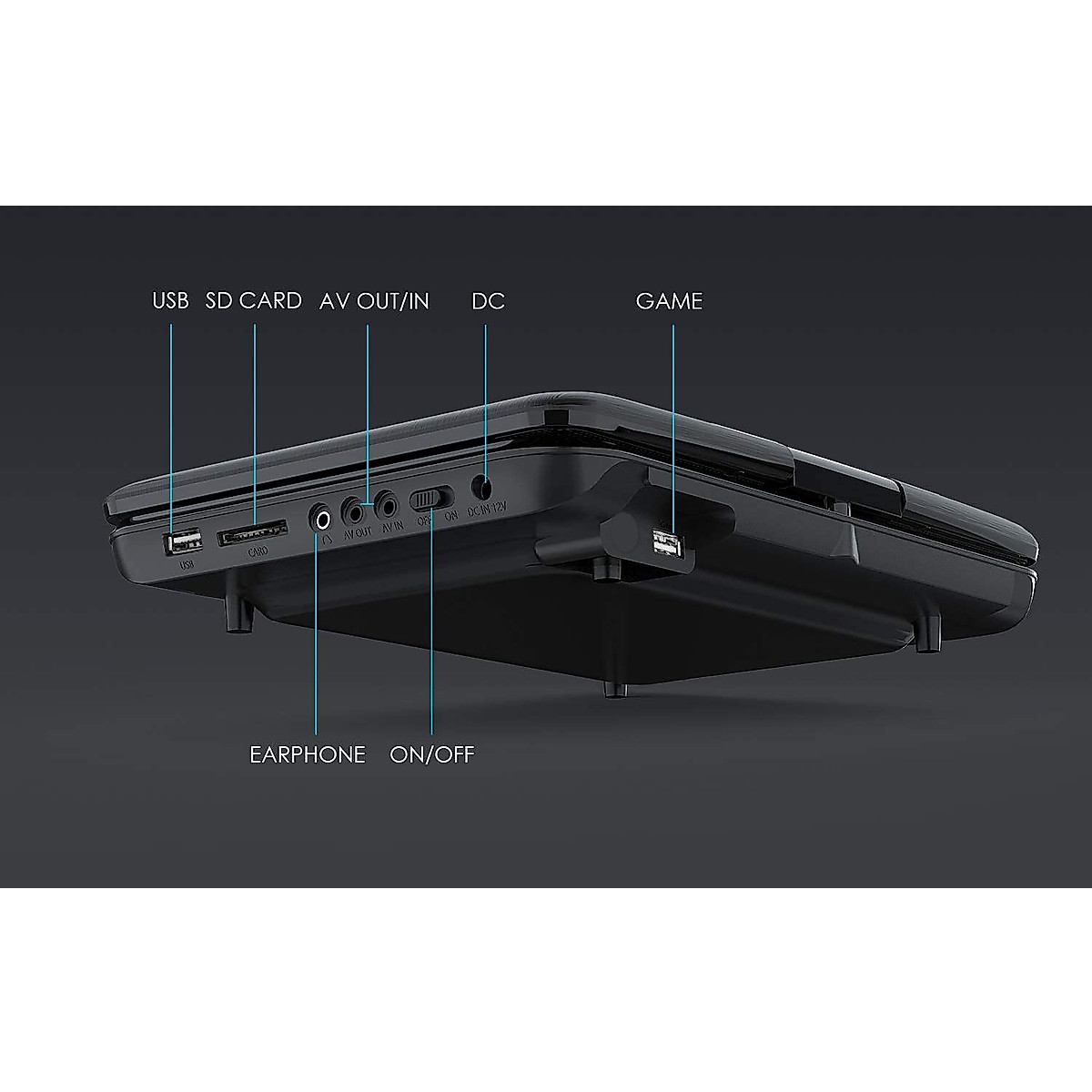 ieGeek Portable DVD Player 12.5", with 10.5" HD Swivel Screen, Car Travel DVD Players 5 Hrs Rechargeable Battery, Region-Free Video Player for Kids Elderly, Remote Control, Sync TV, USB&SD, Black