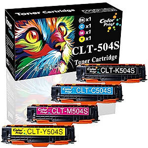 Color Print Compatible CLT504S Toner Cartridge Replacement for Samsung CLT-504S Black 504S for Xpress SL-C1810W SL-C1860FW CLP-415N CLP-415NW CLX 4195N 4195FN 4195FW C1810W Printer (BK,C,M,Y, 4-Pack)