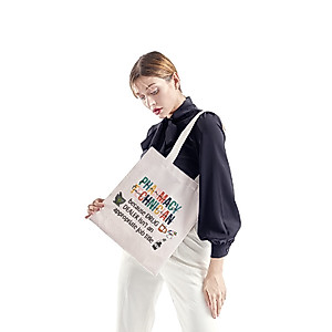 ZJXHPO Pharmacy Tech Survival Kit RX Toiletry Bag Pharmacy Technician Makeup Bag With Zipper Pharmacy Tech Appreciation Gift (Pharmacy Tech Tote)