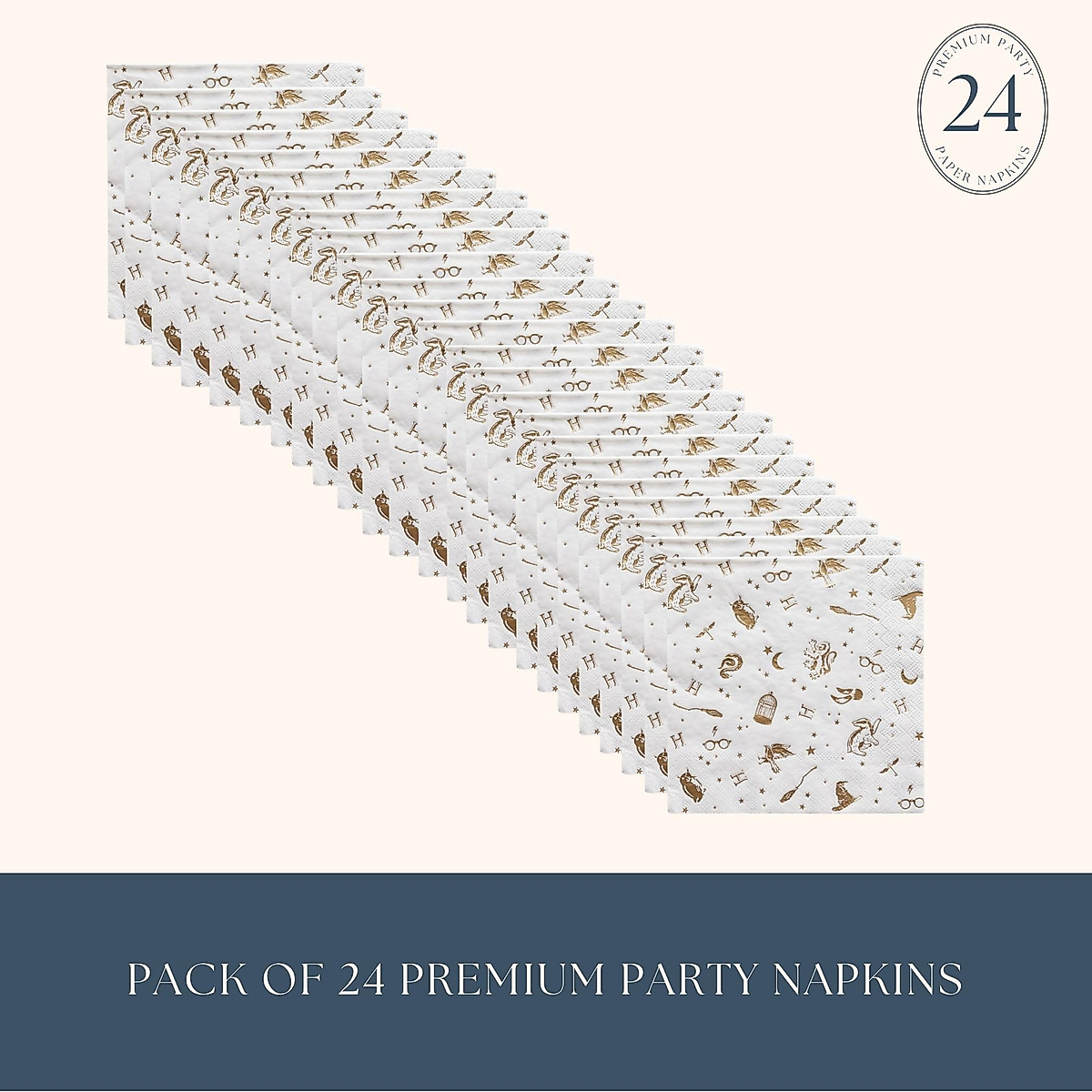 Harry Potter Paper Napkins - Hogwarts™ House Large Paper Napkins | Harry Potter Party Supplies | Table Decor | Gifts for Birthdays, Christmas, and Holidays | 24 Pack (6.5")