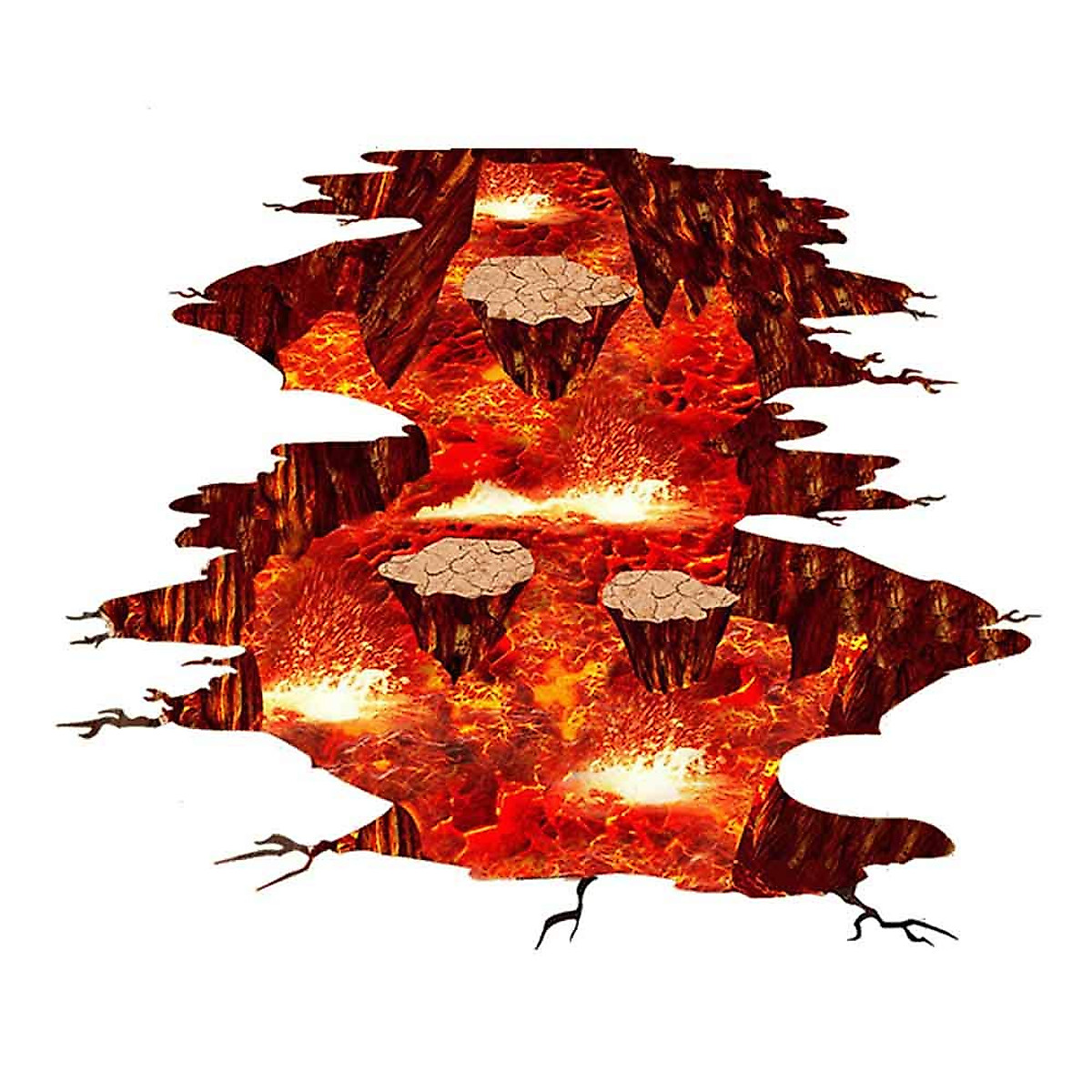 Quanhaigou Creative 3D Space Wall Decals Removable PVC Magic Floor Flame and Lava Wall Stickers Murals Wallpaper Art Decor for Home Walls Ceiling Boys Room Kids Bedroom Nursery School