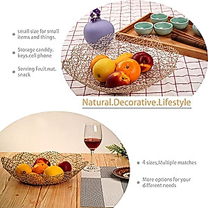 Decorative Bowls for Home Decor and Centerpieces - Gold Vegetable Fruit Bowl for Kitchen Counter, Table Centerpieces for Dining Room and Living Room Decor, Fruit Basket for Kitchen (Small)