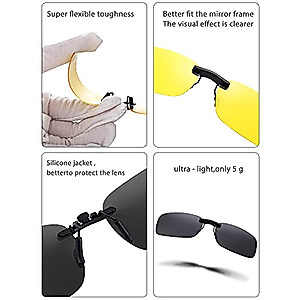 Weewooday 12 Pieces Polarized Clip on Sunglasses Rimless Clip on Sunglasses Rectangle Lightweight Polarized Eyeglasses for Myopia Eyeglasses Outdoor Night Driving Men Women