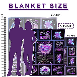 Yufobel Birthday Gifts for 10 Year Old Girl, 10th Birthday Gifts for Girls Blanket, Gifts for 10 Year Old Girls, 10th Birthday Decorations for Teenage Girl, 10 Year Old Girl Gift Ideas Throw 60"x50"