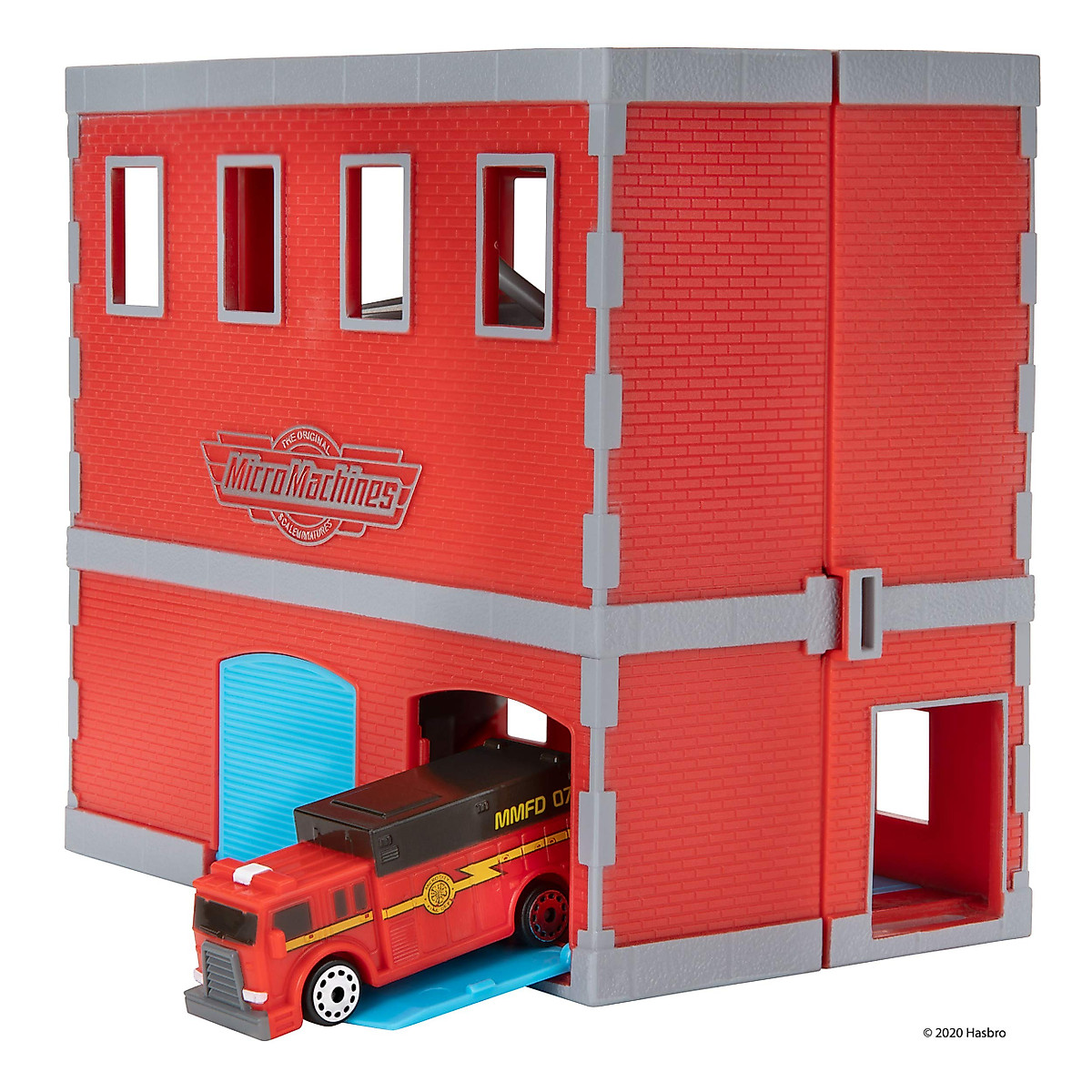 Micro Machines Core Playset, Fire and Rescue - Expandable and Connectable to Other MM Sets, Includes One Exclusive Vehicle - Collect Them All