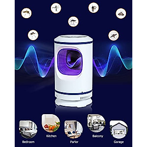 Bug Zapper Indoor, GILAYGROW Insect Trap, Fly Trap, Quiet Fruit Flies Mosquito Killer Trap, Mosquito Lamp, Electric Mosquito Zapper for Bedroom, Living Room, Office, Kitchen (White)