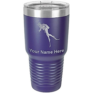 LaserGram 30oz Vacuum Insulated Tumbler Mug, Scuba Diver, Personalized Engraving Included (Dark Purple)