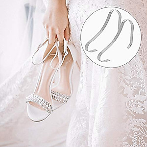 Holibanna 2Pcs Sandal Shoe Store Display Stands Shoe Retail Shop Shoe Supports Stainless Steel High Heeled Shoe Shaper Forms Inserts Silver