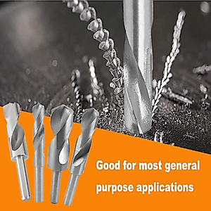 Utoolmart 130mm-155mm Length 1/2 inches High-Speed Steel Metal Twist Drill Bit Shank/Retractor Drill Bit Set Tool Straight Shank Rolling Process 26mm Drill Bit Diameter Milling Process 1 pcs