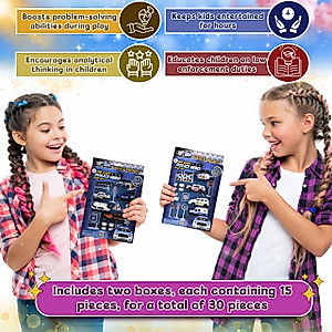 Playset, Forest & Twelfth Kids Set of 2 15pcs Die Cast Mini Police Car Toy Set for Kids & Toddlers, Promotes Creative Pretend Play, Skill Development, Fun All-Occasion Gift Idea (Police Playset)