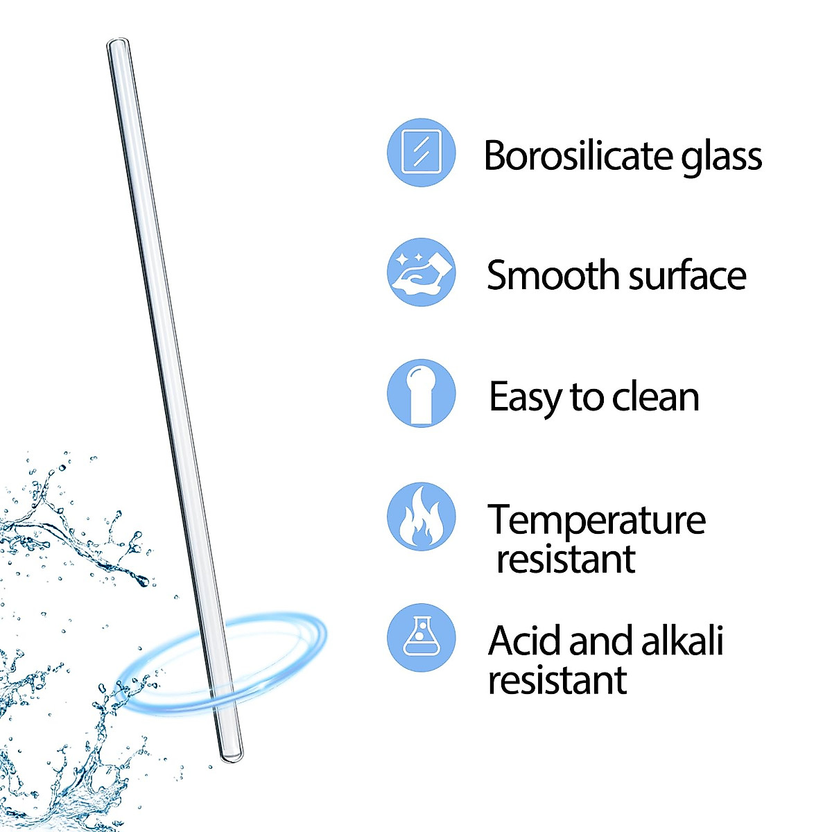 15 Pack Glass Stirring Rods: Diameter 5mm Length 6 inch Glass Stir Sticks, Borosilicate Glass Stirring Rod for Mixing Lab