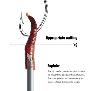 AIZHIYI 5pcs Portable Hollow Earthworm Hooking Needle Stainless Steel Fishing Worm Penetrating Baiting Upper Needle Driller Carp Fishing Tackle Accessories