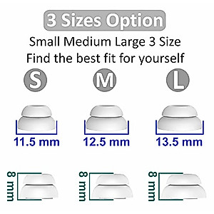 3 Pairs (Double Flange) Ear Tips Compatible with AirPods Pro 1st and 2nd, S/M/L Silicone (Fit in Case) Flexible Noise Reduce Earplug Earbuds Eartips Compatible with AirPods Pro 2 and 1 - White