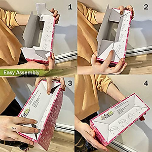 Evelots Set of 6 Magazine File Holder-Organizer-Full 4 Inch Wide-Floral-With Label