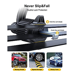 Rorhxia Car Vent Phone Mount, [Never Blocking Vent, Enjoy The Comfort of The A/C] Hands-Free Universal Extension Clip Air Vent Phone Holder Car Fit for All Phones iPhone Samsung More