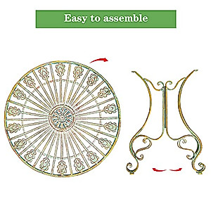 Sungmor Indoor Outdoor Bistro Table, Garden Patio Balcony Metal Table Furniture, One Piece Antique Green 22.8D*29.5H Small Round Table, Decorative Pretty Table with Rustic Style and Unique Pattern