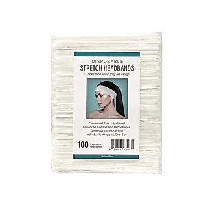 APPEARUS 100 Ct. Disposable Spa Facial Headbands with Convenient Closure