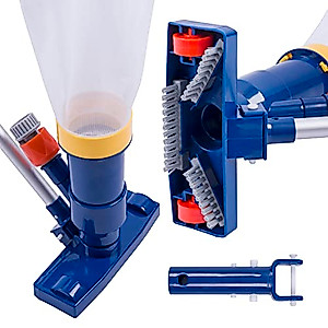POOLAZA Portable Pool Vacuum Jet Underwater Cleaner (2023 Upgrade) with Brush & 56" Pole, Handheld Jet Pool Vacuum for Above Ground Pool, Underwater Pool Spa Jet Vacuum Cleaner, Attach to Garden Hose