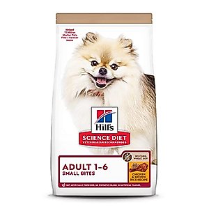 Hill's Science Diet Adult No Corn, Wheat or Soy, Small Bites, Dry Dog Food, Chicken Recipe, 15 lb Bag