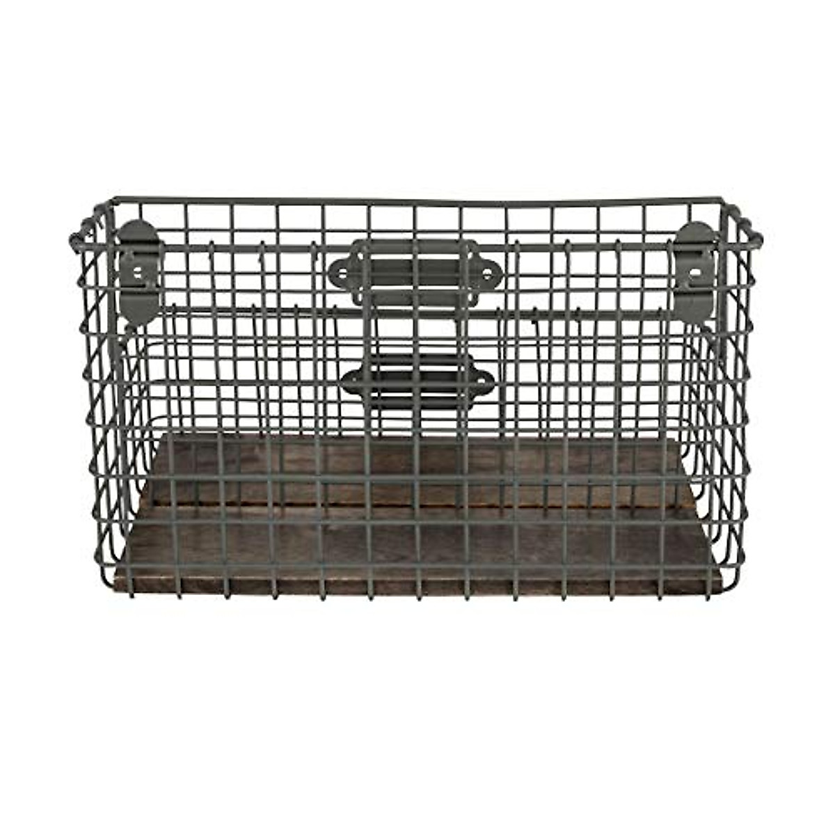 Spectrum Diversified Vintage Wall Mount Office Letter Holder Desk Organizer Basket for Envelopes, Bills, Magazines, Catalogs, Files, Notebooks & More, Pack of 1, Industrial Gray