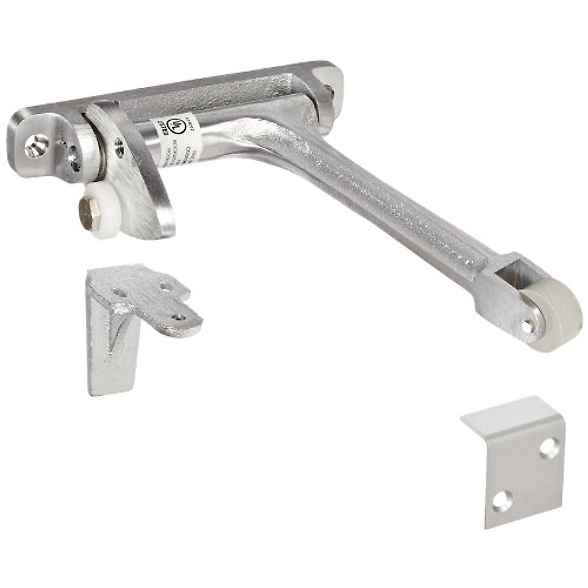 Rockwood 576.26D Brass Gravity Door Coordinator, 1" Width x 5-7/16" Length, Satin Chrome Plated Finish