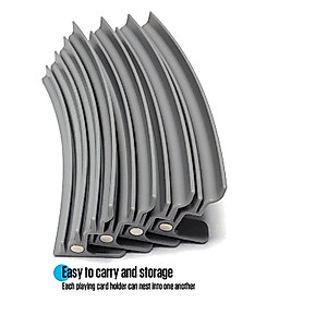 BRADYS HOUSE - Extendable Plastic Playing Card Holder Set of 4 (Grey), Card Holders for Card Games