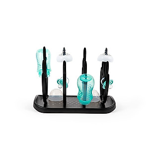 Baby Bottle Drying Rack High Capacity, Parentalz, Space Saving Countertop Baby Bottle Rack Dryer Holder for Baby Bottles, Pacifiers, Nipples, Pump Parts - Black