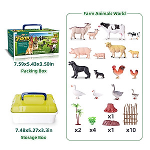 EnAuRoL 35 PCS Farm Animals Toys for Toddlers 3 Years Old Boys and Girls Realistic Animal Figures Playsets Toys for Kids 3~8 Christmas Birthday Gift