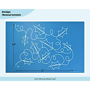 Full Line Stencil - Holly Background Large - Edge to Edge Stencil, Continuous Line Template for Free Motion Quilting, Domestic Machine Quilting, Hand Quilting, Long-Arm Quilting (30594)