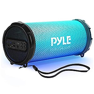 Pyle Wireless Portable Bluetooth Boombox Speaker - 100Watt Hi-Fi Rechargeable Boom Box Speaker Portable Music Barrel Loud Stereo System with AUX Input, MP3/USB/SD Port, Fm Radio, 2" Tweeter -PBMSPRG3