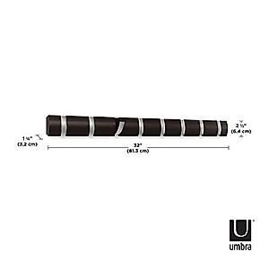 Umbra Flip Wall Mounted Floating Rack – Modern, Sleek, Space-Saving Hanger with Retractable Hooks to Hang Coats, Scarves, Purses and More, 8, Espresso