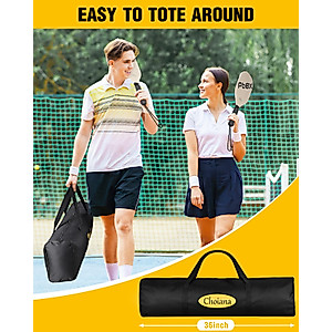 Choiana Pickleball Net with Wheels, Pickle Ball Net Portable Outdoor with 22ft Regulation Size Net, Court Markers, Durable Frame PE Knited Pickleball Practice Net System for Backyard Driveway
