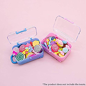 AUEAR, Cute Mini Travel Hard Suitcase Box Reception Gift Box Fit Suit for Wedding Decoration (Pink & Blue, 2-Pack)