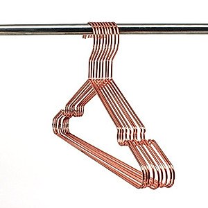 10Pack Koobay 13" Children Rose Copper Gold Shiny Metal Wire Top Clothes Hangers for Shirts Coat Storage & Display