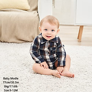 Newborn Baby Girl Boys Christmas Outfits Plaid Flannel Shirt Long Sleeve T-Shirt Tops Kid Clothes 6-9M