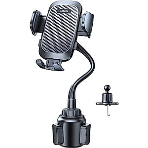 TOLLEFE 2-in-1 Cup Holder Phone Mount with Vent Clip, Cup Phone Holder for Car, [Adjustable Gooseneck & Ultra Stable], Car Phone Holder Mount for iPhone14 13 12 Pro Max, X XR Samsung S22 All Phones