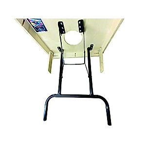 Premium Industrial Steel Heavy Duty Folding Table Legs - 27 In'', Steel Powder Coated Gloss Black, Commercial Grade Durability for Tables, Chair's, Office Table (2)