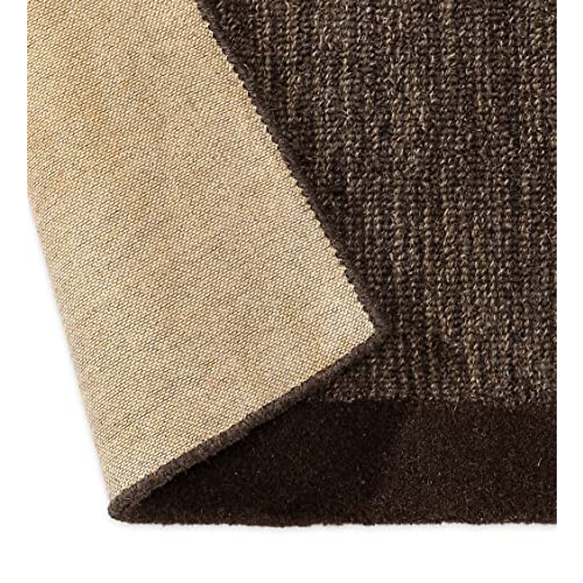 Plow & Hearth Madrid 2'x4' Banded Half Round Fireproof Hearth Rug | Charcoal Brown | 100% Wool Fireplace Mat | Protect Home Décor Hardwood Floor and Carpet from Sparks and Embers Wood Stove