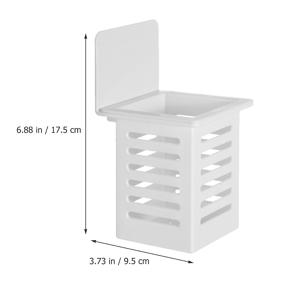 4pcs Nail- Wall-mounted Drain Storage Rack Slide Top Tin Containers Bathroom Shower Basket Tableware Storage Bucket Sink Office White Pp Toothbrush Holder Nail