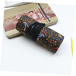 ULDIGI Slot Canvas Paint Brush Holder Up Storage Organizer for Artists Watercolor Oil Paint Pens Pencils Tree Pattern Design