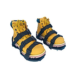 Osaava 48003 Gunite Spiked Shoes For Epoxy Floor Coating NEW Design Plate Epoxy Floor Spiked Shoes with 3/4” Short Spikes Perfect For Cover Installation Full ASSEMBLED (1 Pair)