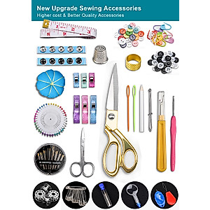 Sewing Needle Thread Kit Adults: Newly Upgraded 249 Pcs Professional Hand Sewing Supplies Kits - Large Sewing Kit for Adults Basic Starter Beginners Travel Emergency Sew Repair Set